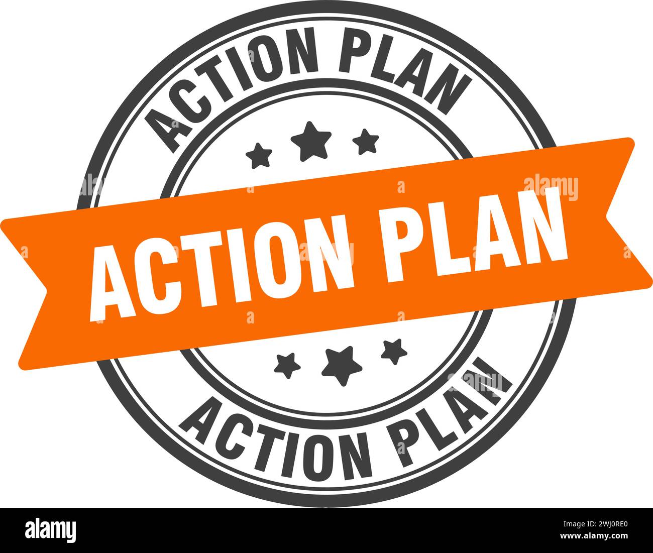 action plan stamp. action plan round sign. label on transparent ...
