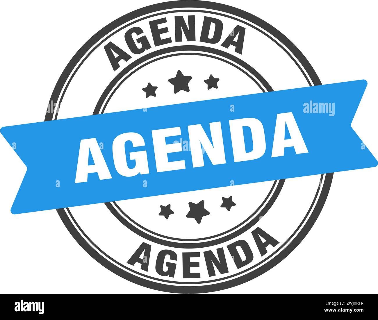 agenda stamp. agenda round sign. label on transparent background Stock ...
