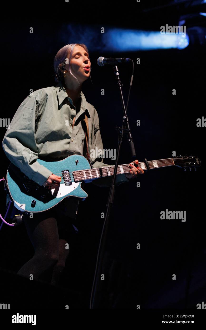 Leeds, UK. 11th February, 2024. Devan Glover of Wild Rivers performing ...