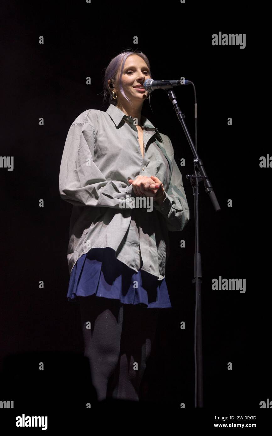 Leeds, UK. 11th February, 2024. Devan Glover of Wild Rivers performing live onstage at the First ...