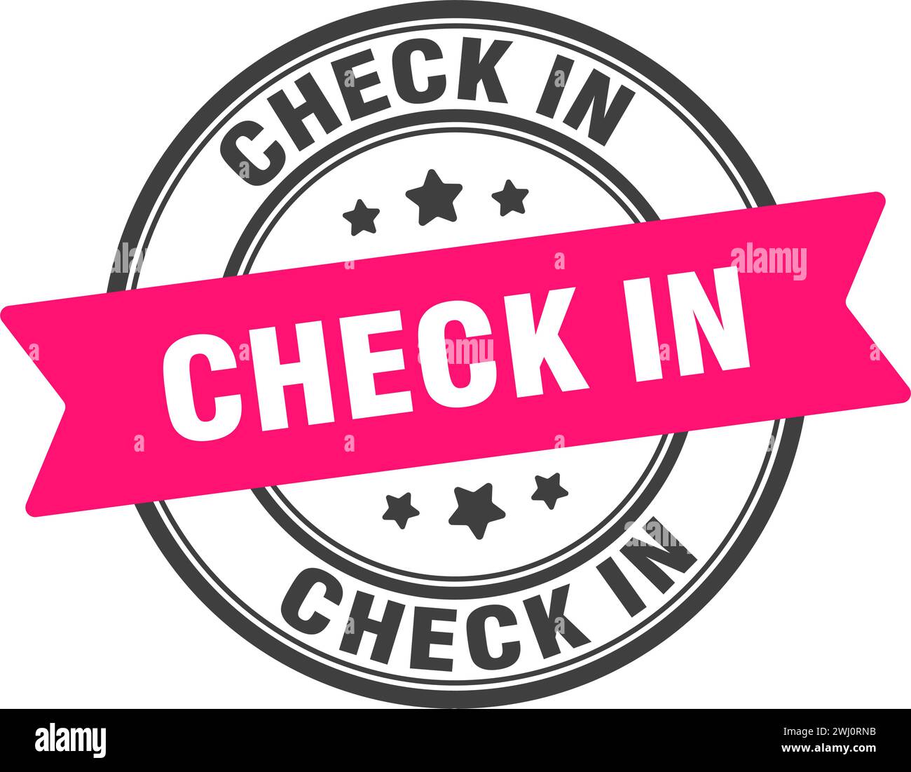 check in stamp. check in round sign. label on transparent background ...