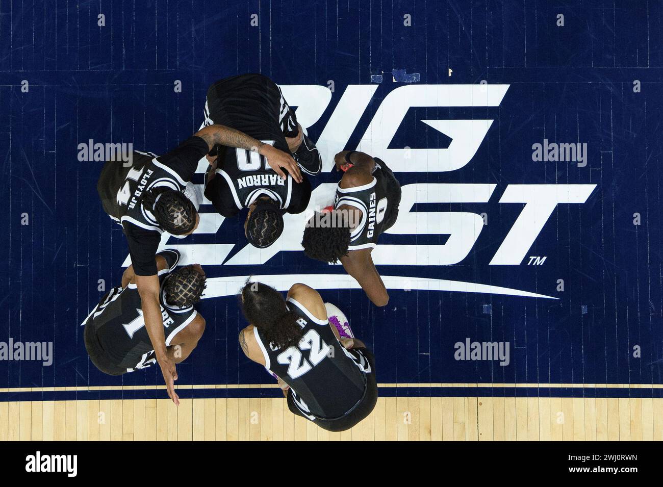 INDIANAPOLIS, IN - FEBRUARY 10: The Providence Friars huddle on the ...