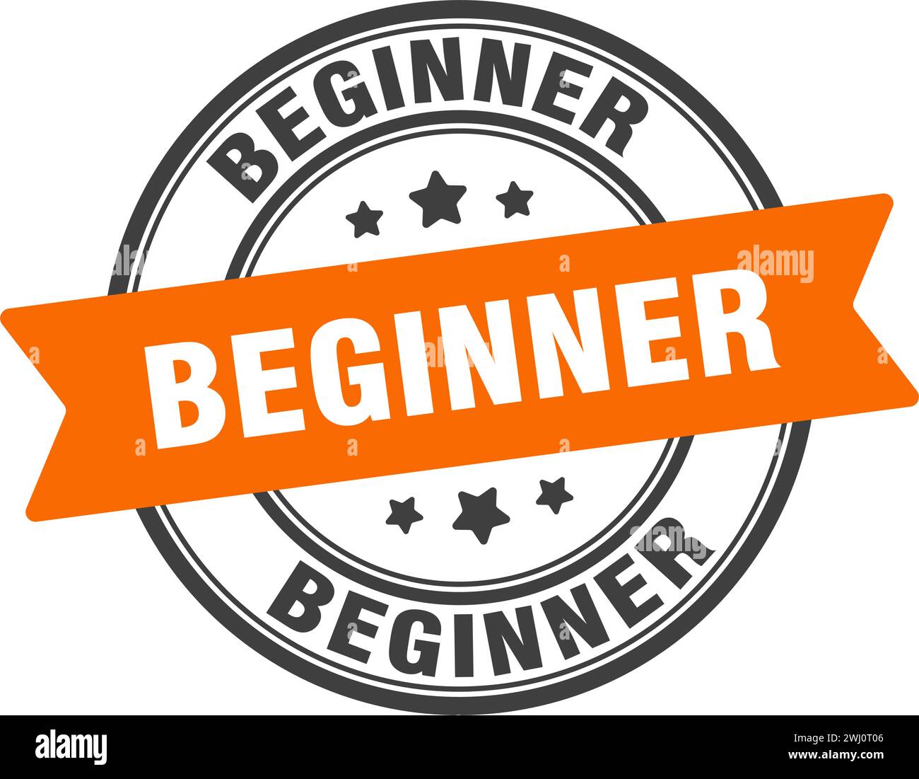 beginner stamp. beginner round sign. label on transparent background ...