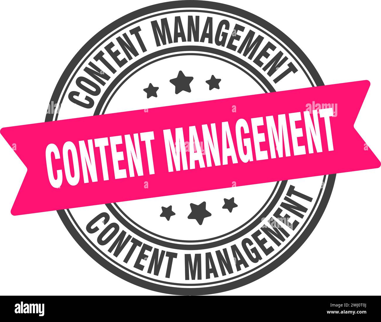 content management stamp. content management round sign. label on ...