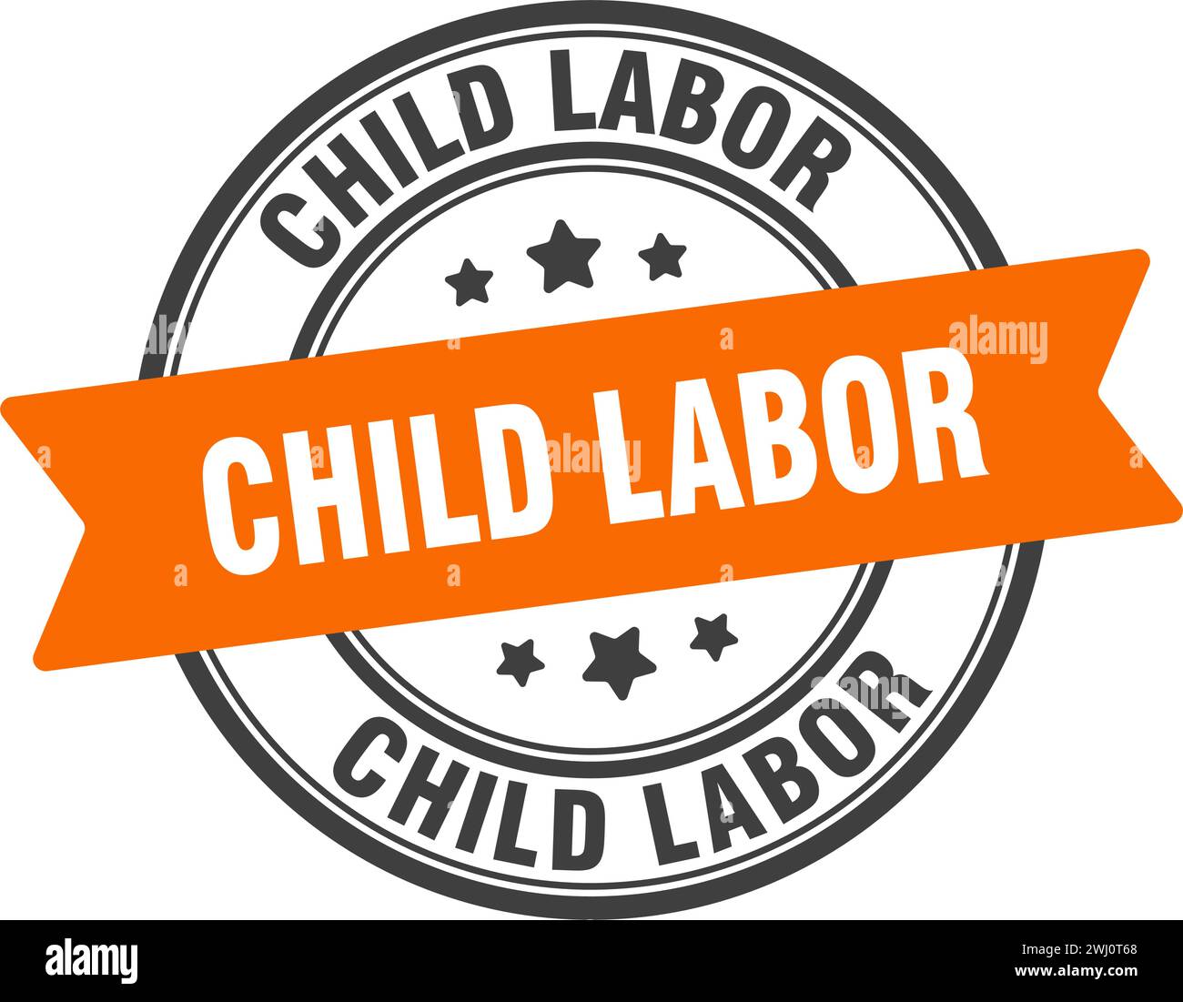child labor stamp. child labor round sign. label on transparent ...
