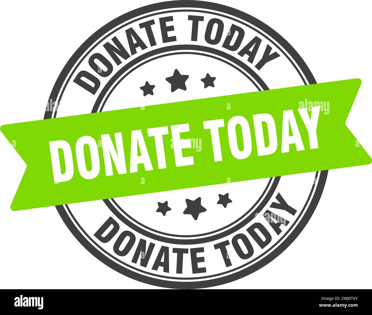 donate today stamp. donate today round sign. label on transparent ...