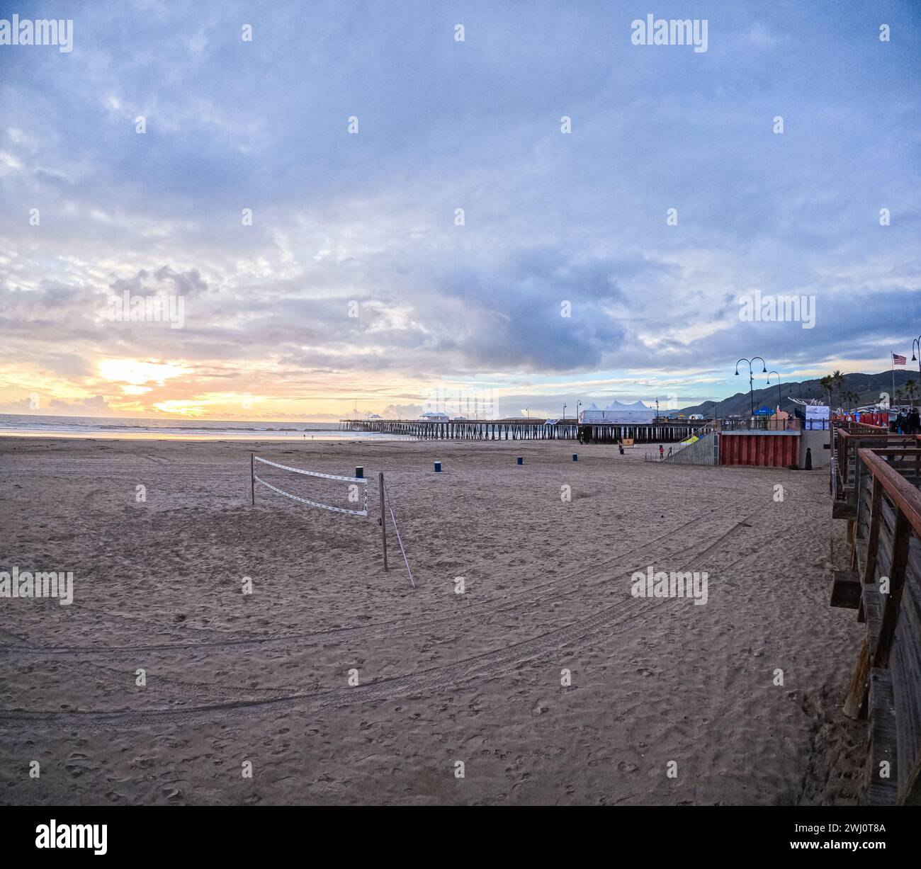 Serene Winter Beach Walk in Pismo Beach Stock Photo - Alamy