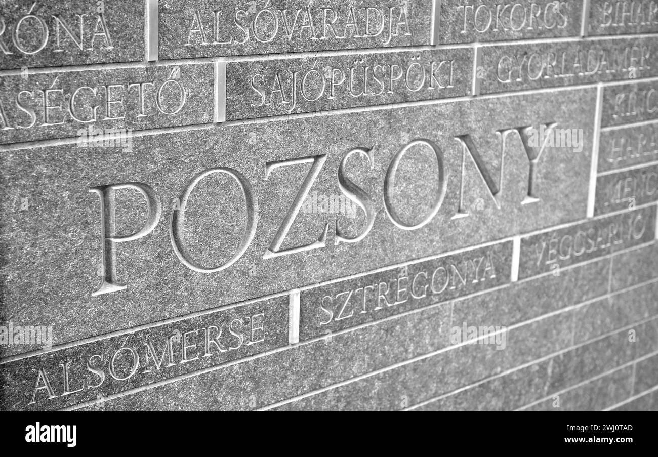 Hungarian place names, including Bratislava (Pozsony in Hungarian ...