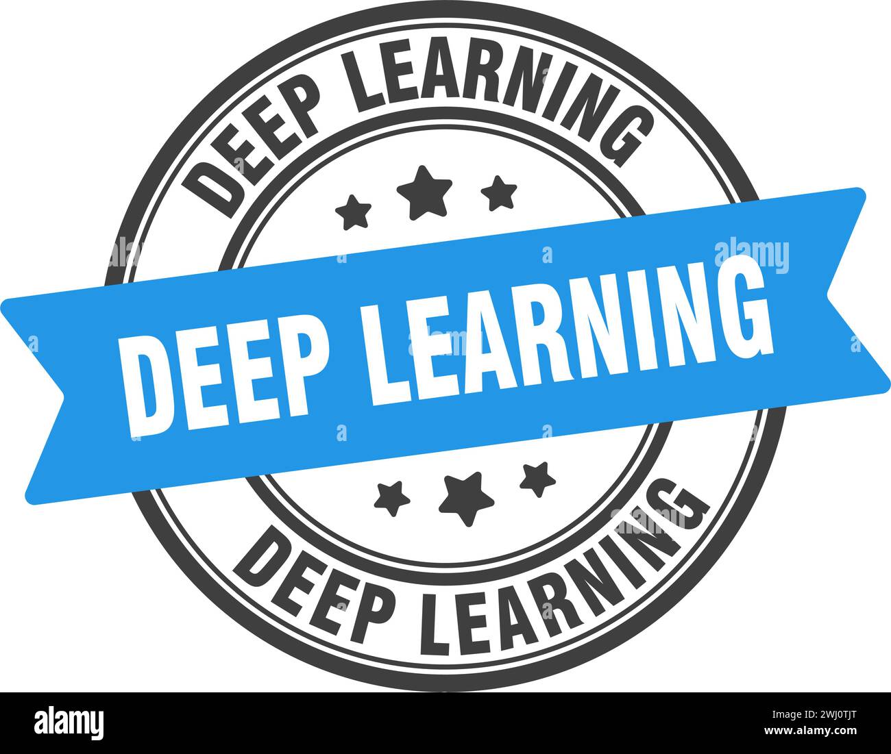 deep learning stamp. deep learning round sign. label on transparent ...
