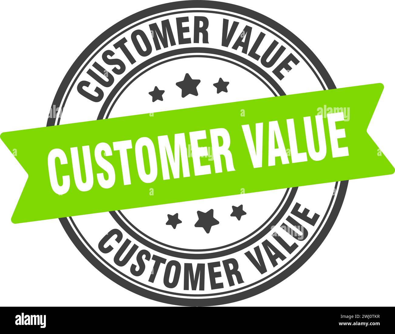 customer value stamp. customer value round sign. label on transparent ...