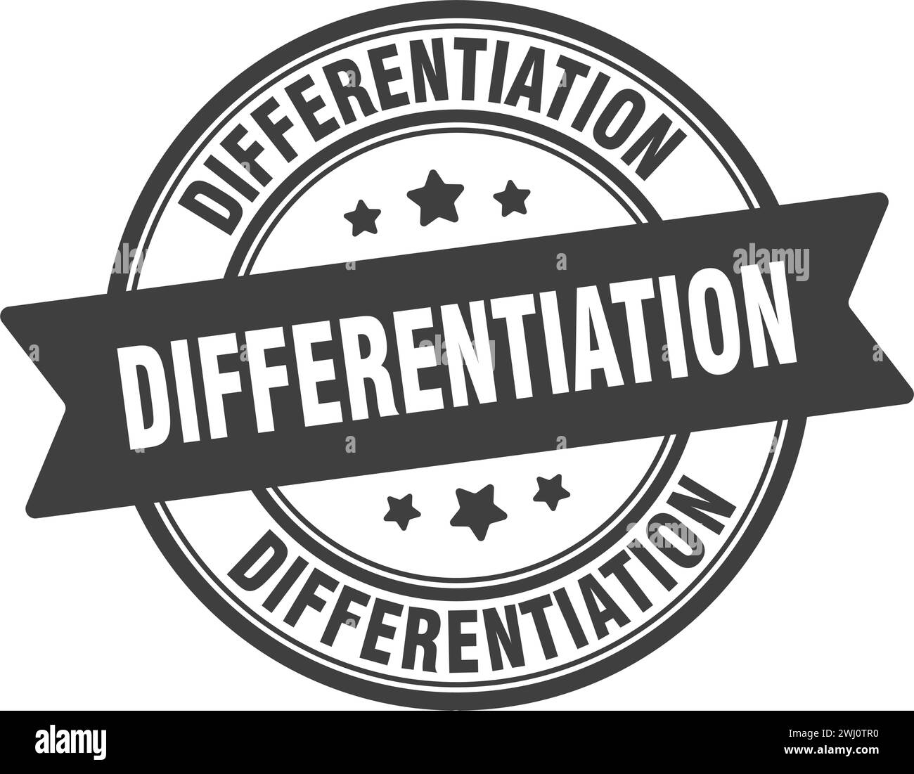 differentiation stamp. differentiation round sign. label on transparent ...