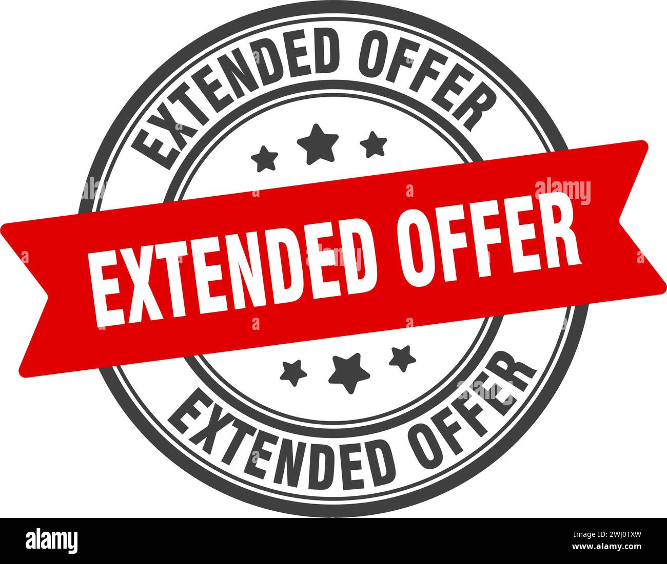 extended offer stamp. extended offer round sign. label on transparent ...