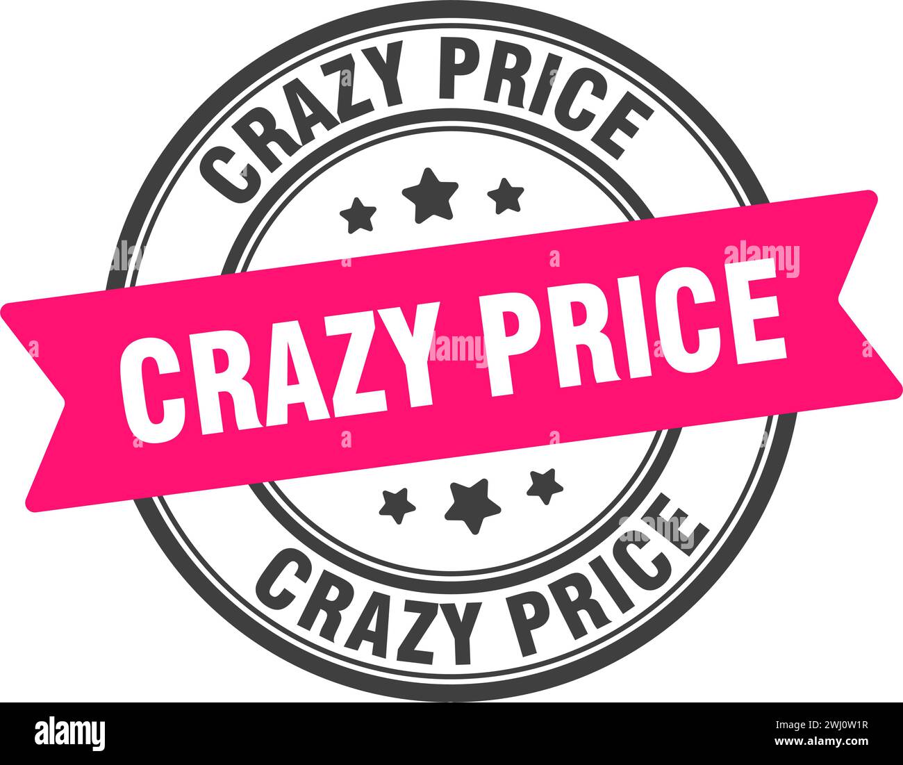 crazy price stamp. crazy price round sign. label on transparent ...