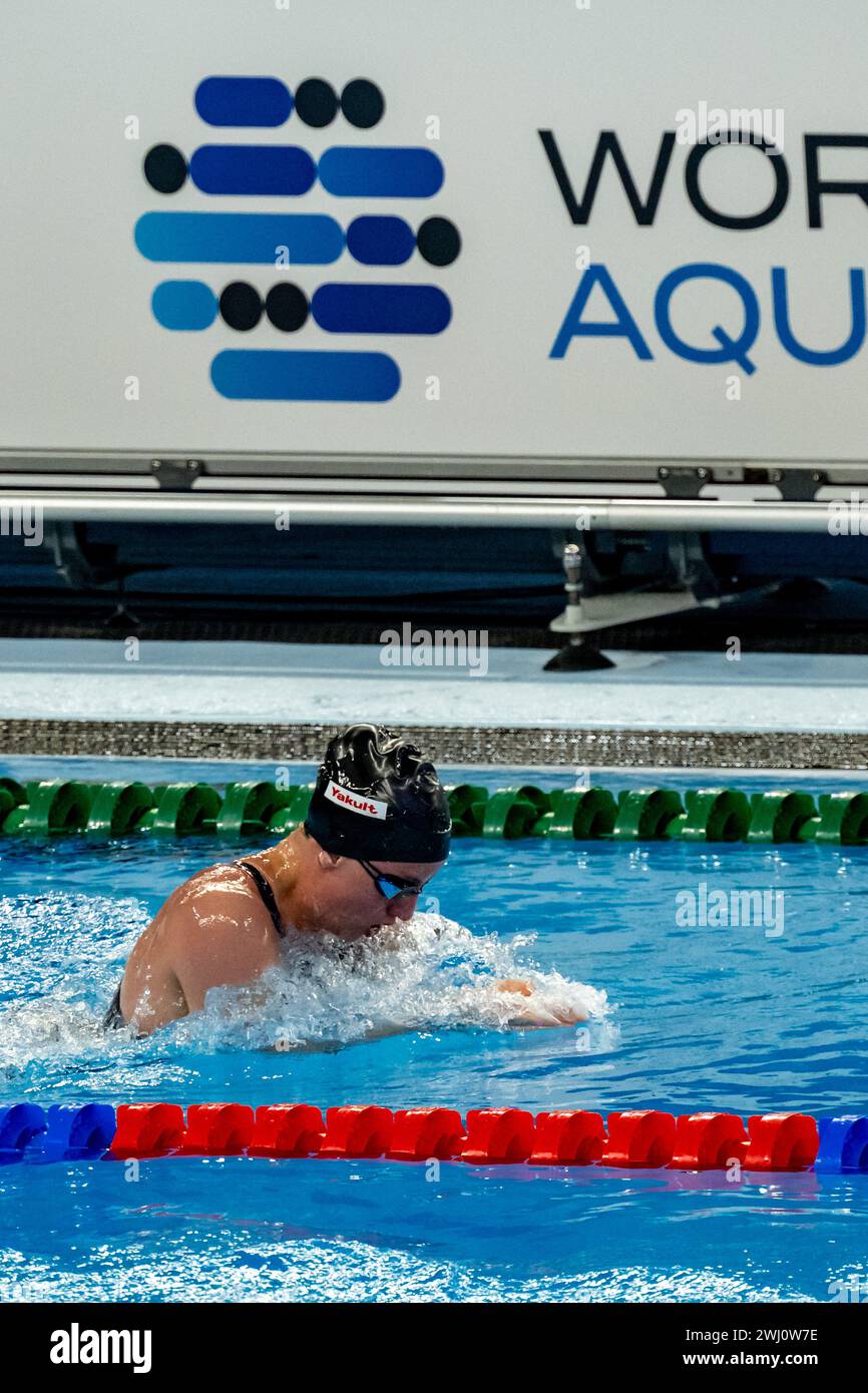 Doha, Qatar. 12th Feb, 2024. Taeyanna Adams of Micronesia competes in ...
