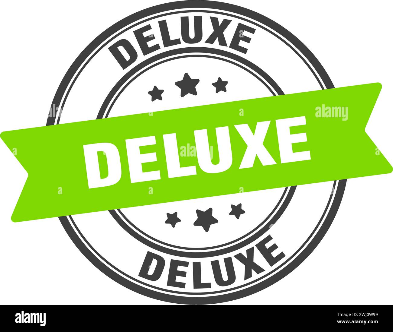 deluxe stamp. deluxe round sign. label on transparent background Stock ...
