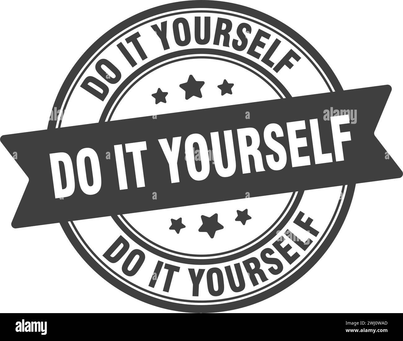 do it yourself stamp. do it yourself round sign. label on transparent ...