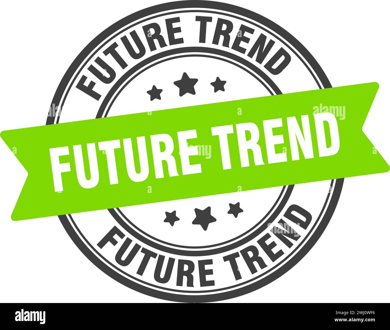 future trend stamp. future trend round sign. label on transparent ...