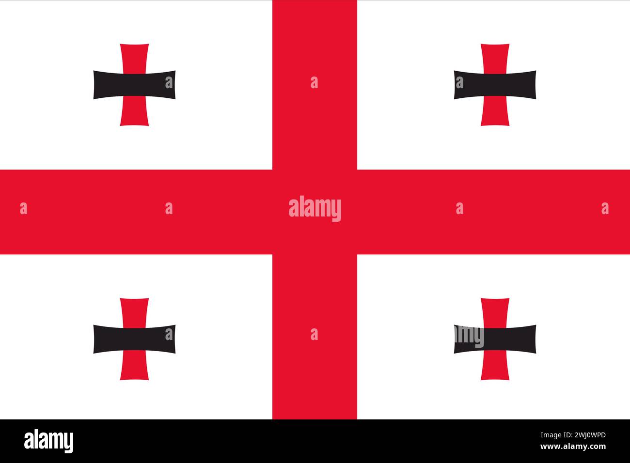 Flag of Georgia. Georgian state symbol. flag on fabric surface. Fabric ...