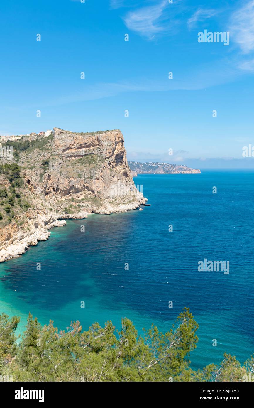 Landscape of rocky cliffs and coves on the Mediterranean coast in ...
