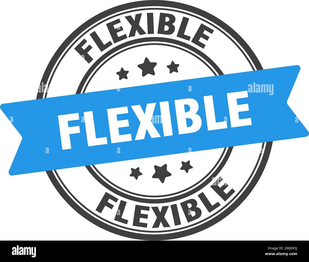 flexible stamp. flexible round sign. label on transparent background ...