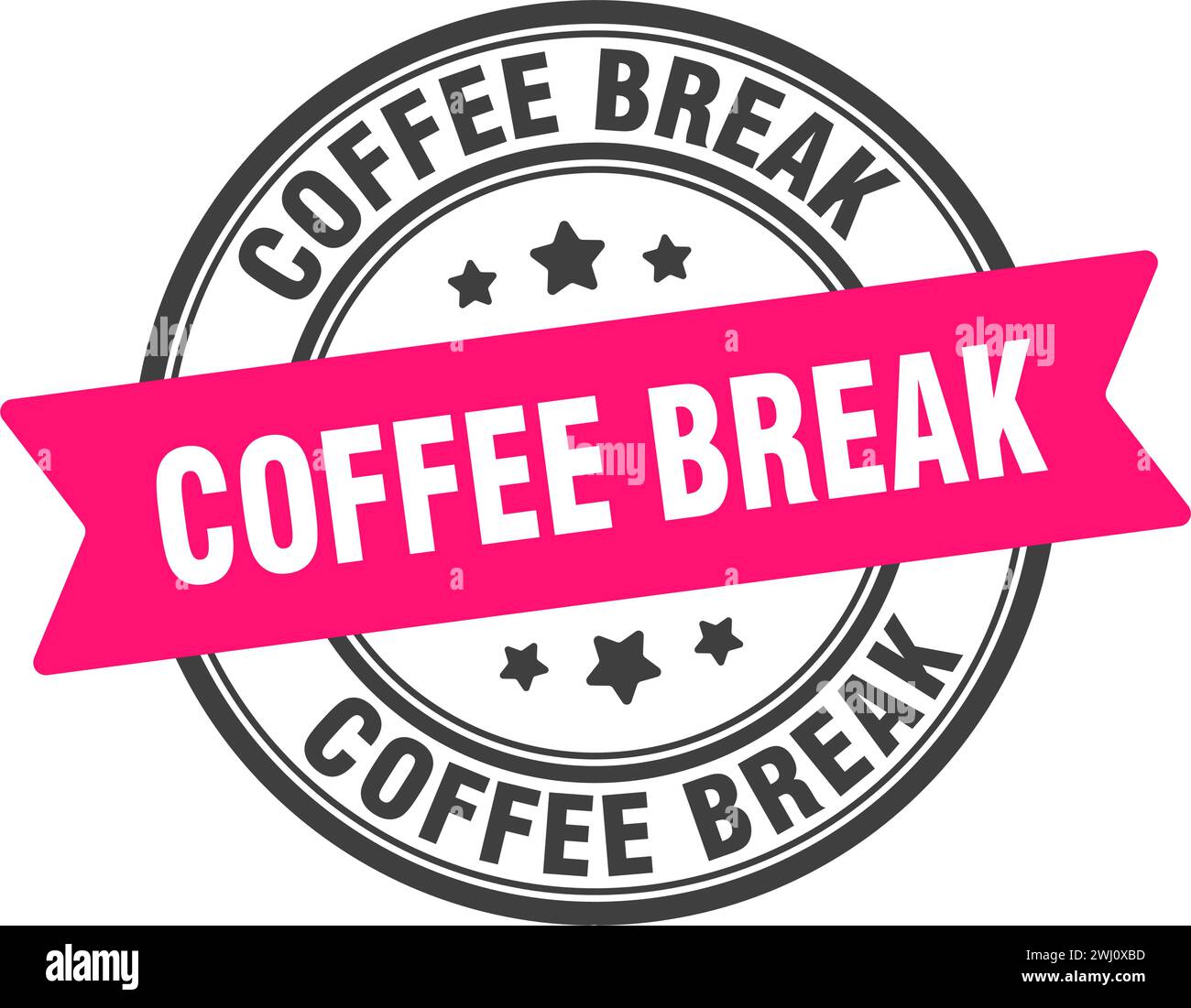 coffee break stamp. coffee break round sign. label on transparent ...