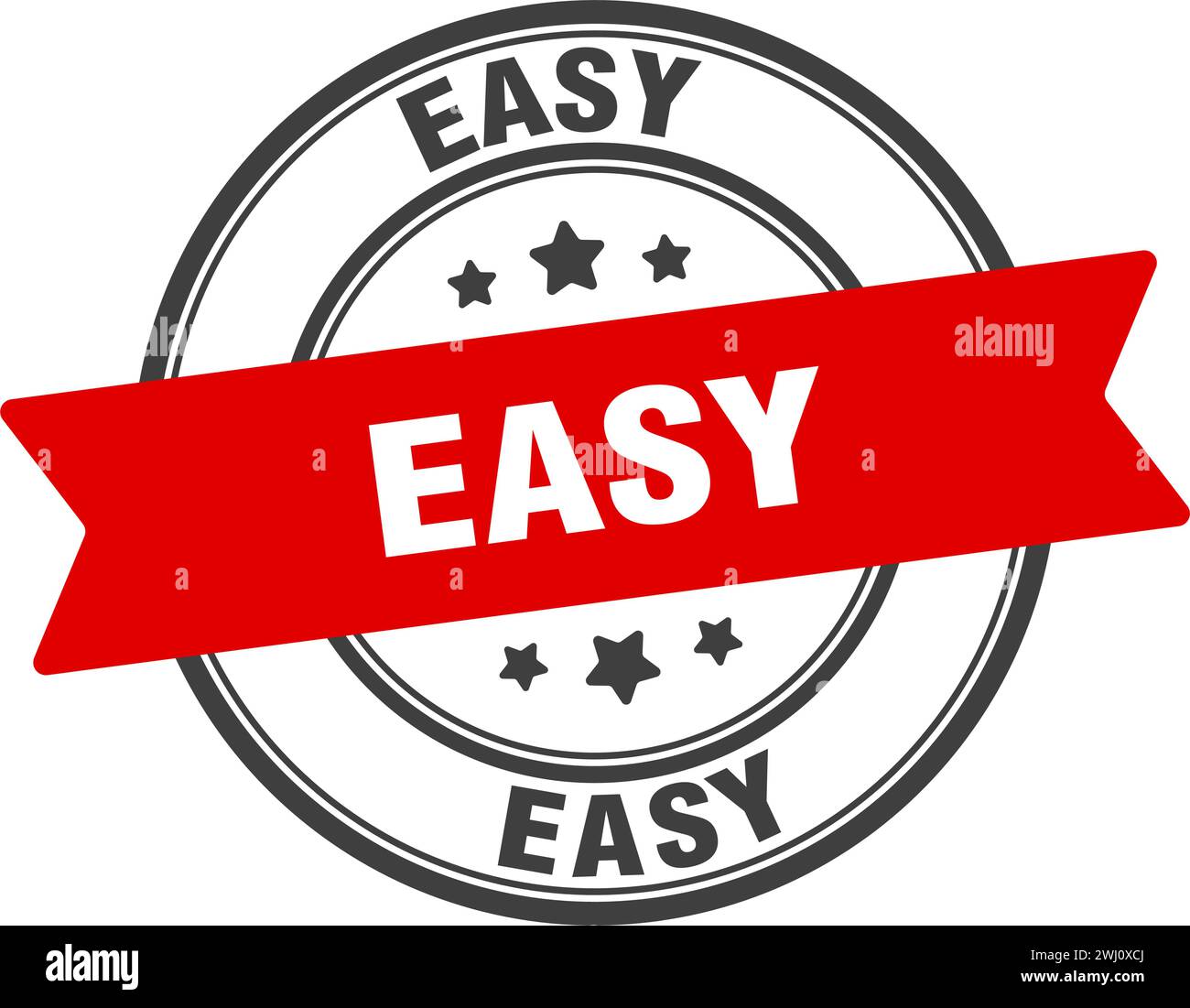easy stamp. easy round sign. label on transparent background Stock ...