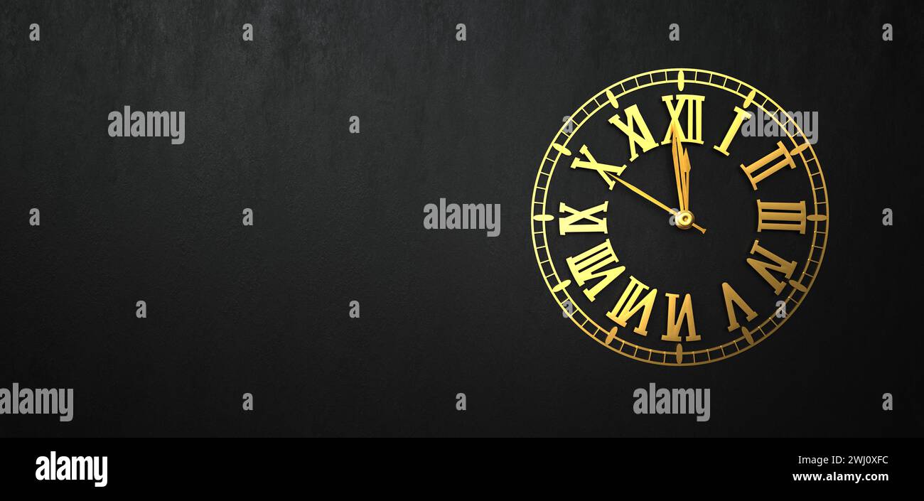 New Year Clock - 3D Illustration Stock Photo - Alamy