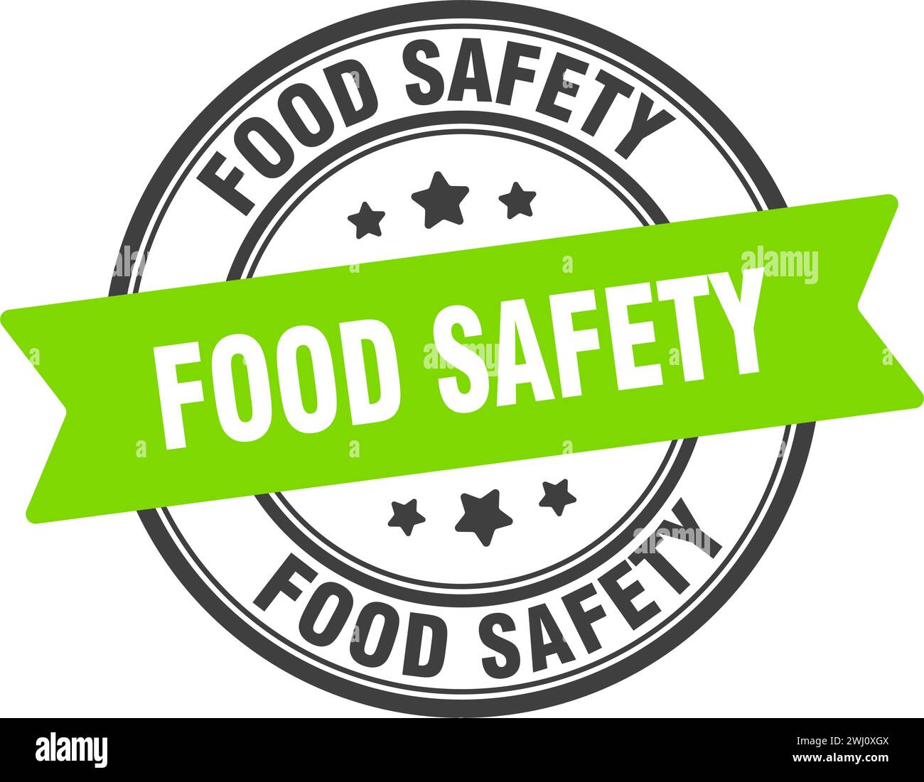food safety stamp. food safety round sign. label on transparent ...