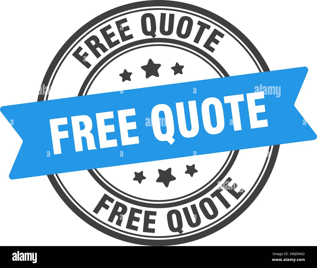 free quote stamp. free quote round sign. label on transparent ...