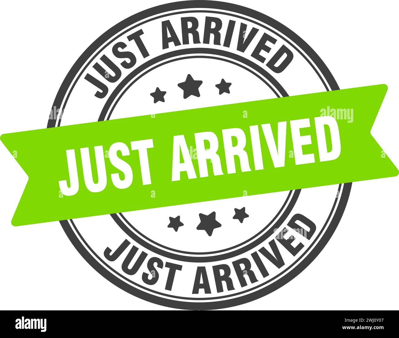 just arrived stamp. just arrived round sign. label on transparent background Stock Vector Image ...