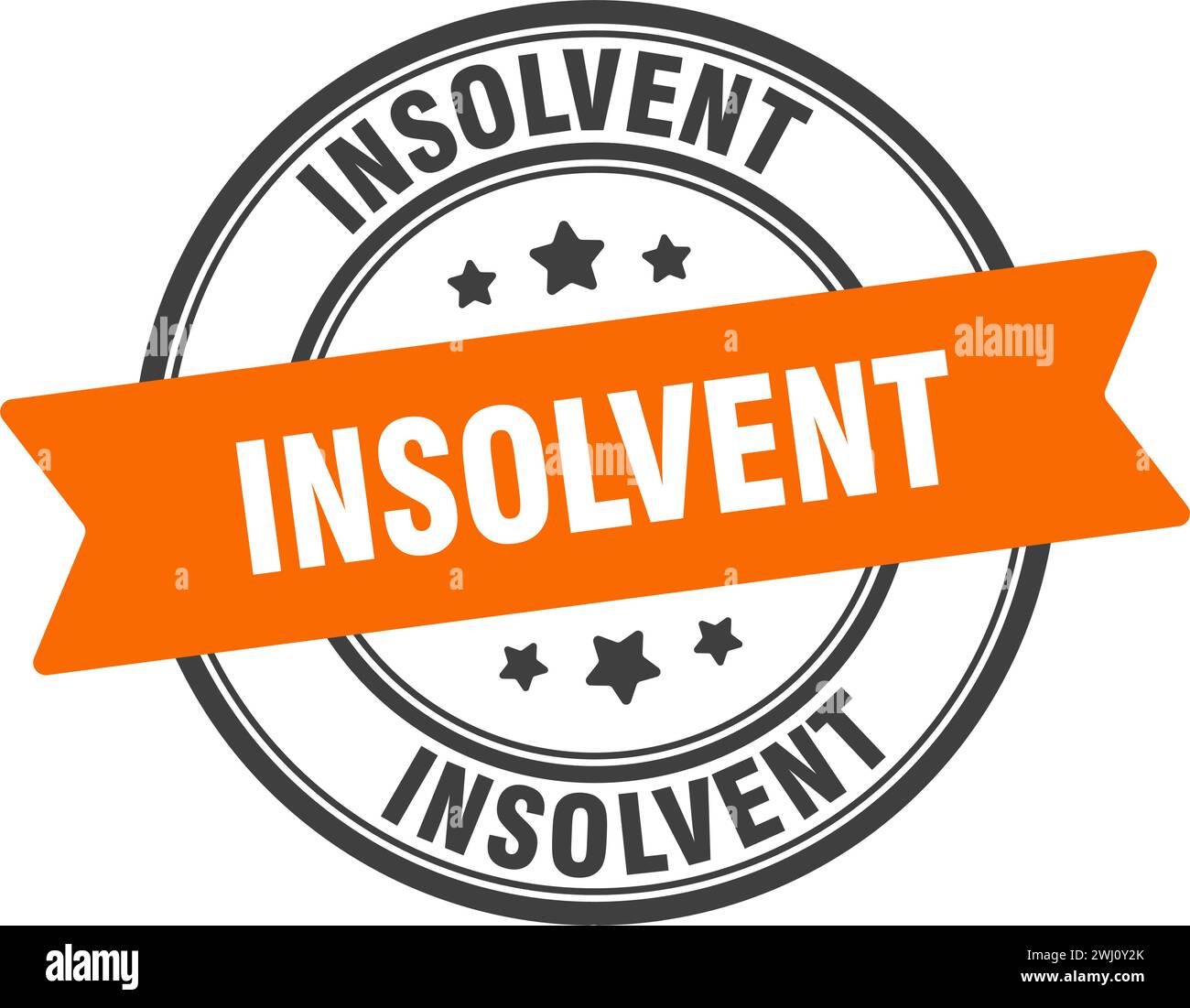 insolvent stamp. insolvent round sign. label on transparent background ...
