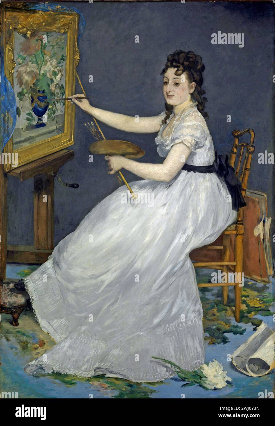 Edouard Manet - Portrait of Eva Gonzalès in Manet's studio (1870 Stock ...
