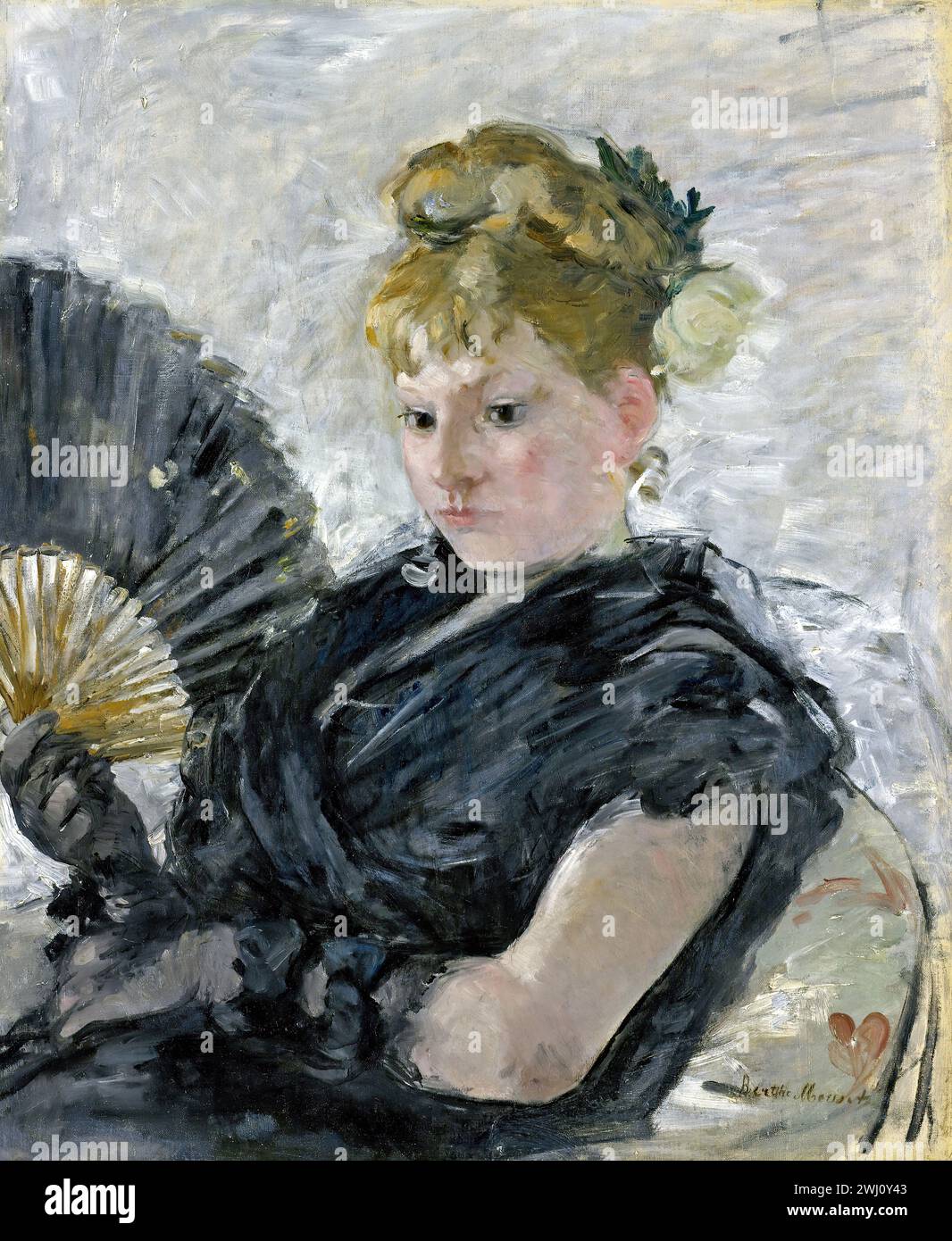 Berthe Morisot - Woman with a fan [1876] Stock Photo - Alamy