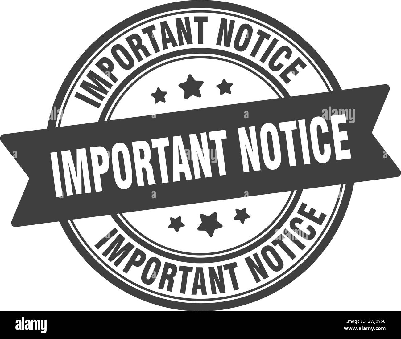 important notice stamp. important notice round sign. label on ...