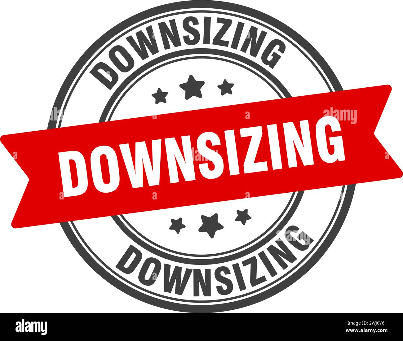downsizing stamp. downsizing round sign. label on transparent ...