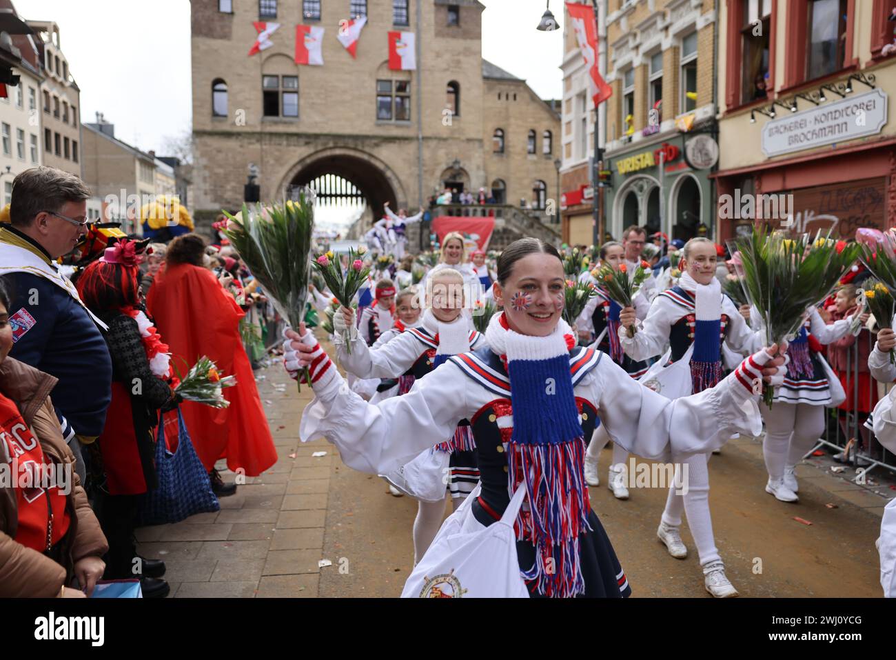 Cologne, Germany. 12th Feb, 2024. Carnival revelers take part in the ...