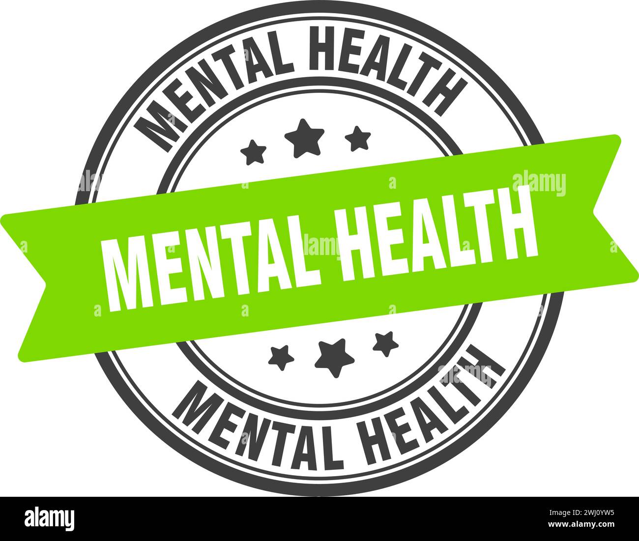 mental health stamp. mental health round sign. label on transparent ...