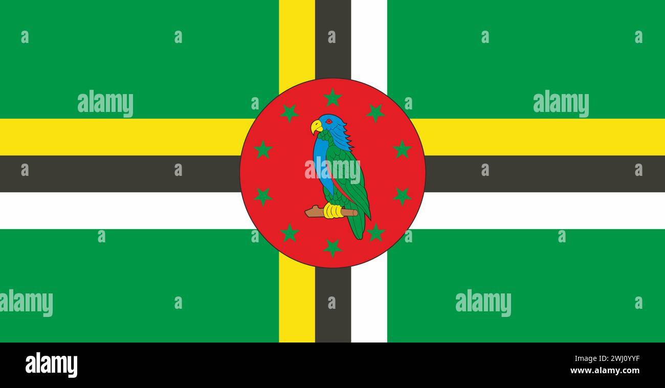 Flag of Dominica. National Dominica flag. national flag. Republic of ...