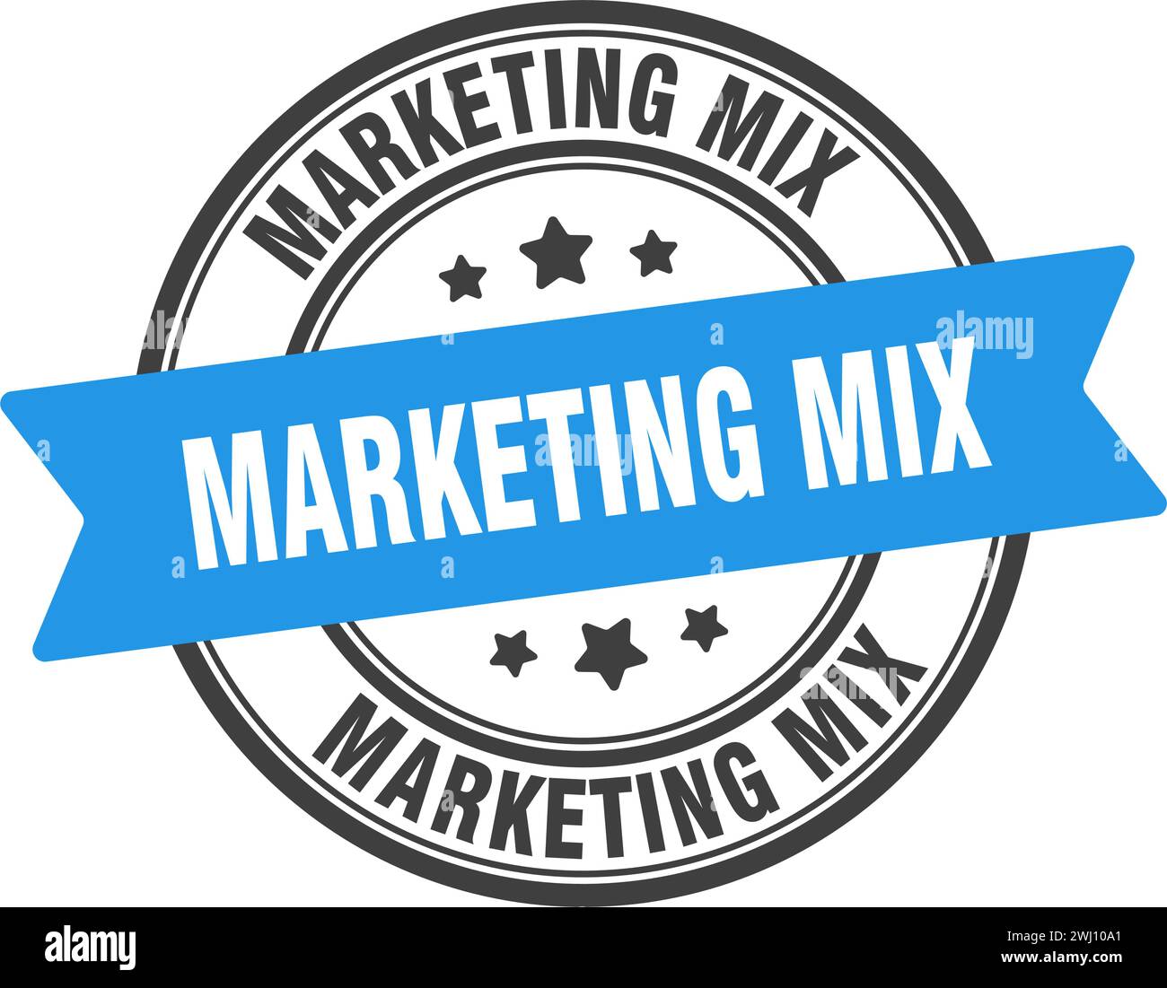 marketing mix stamp. marketing mix round sign. label on transparent ...