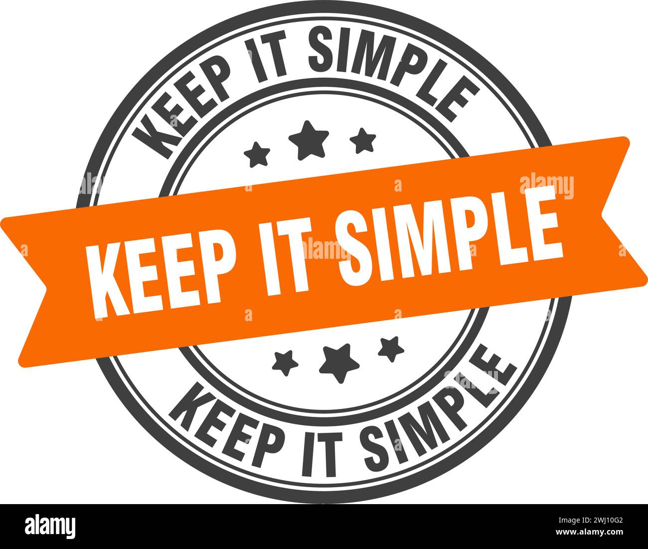 keep it simple stamp. keep it simple round sign. label on transparent ...