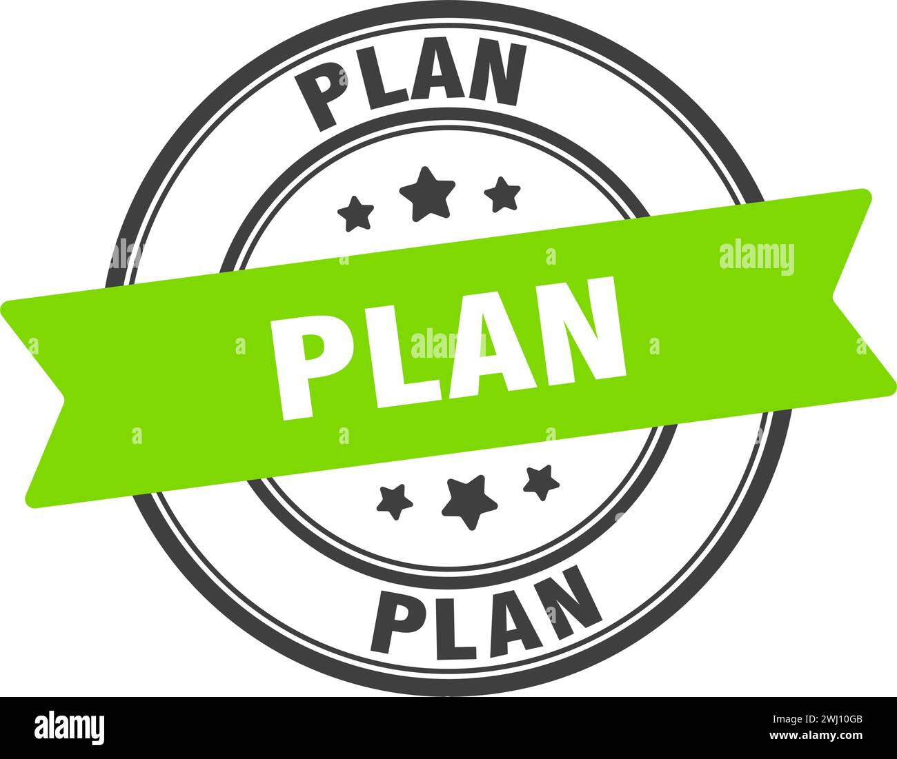 plan stamp. plan round sign. label on transparent background Stock ...