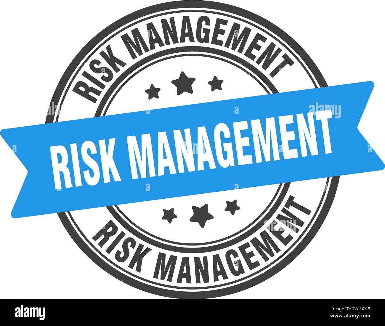 risk management stamp. risk management round sign. label on transparent ...