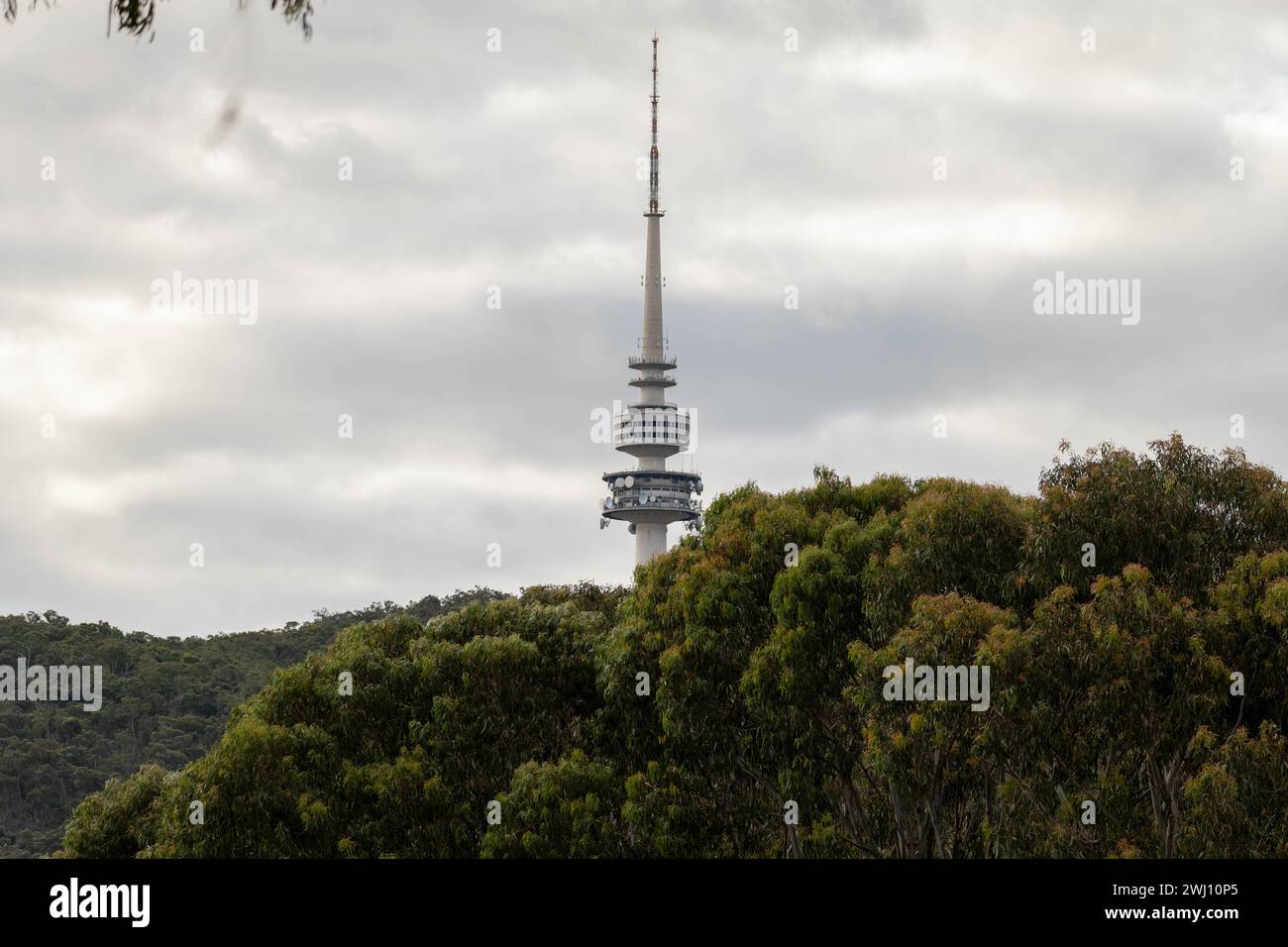 Telstra Tower on Black Mountain in Canberra, ACT, Australia Stock Photo ...