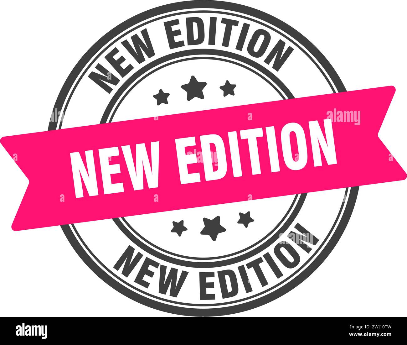 new edition stamp. new edition round sign. label on transparent ...