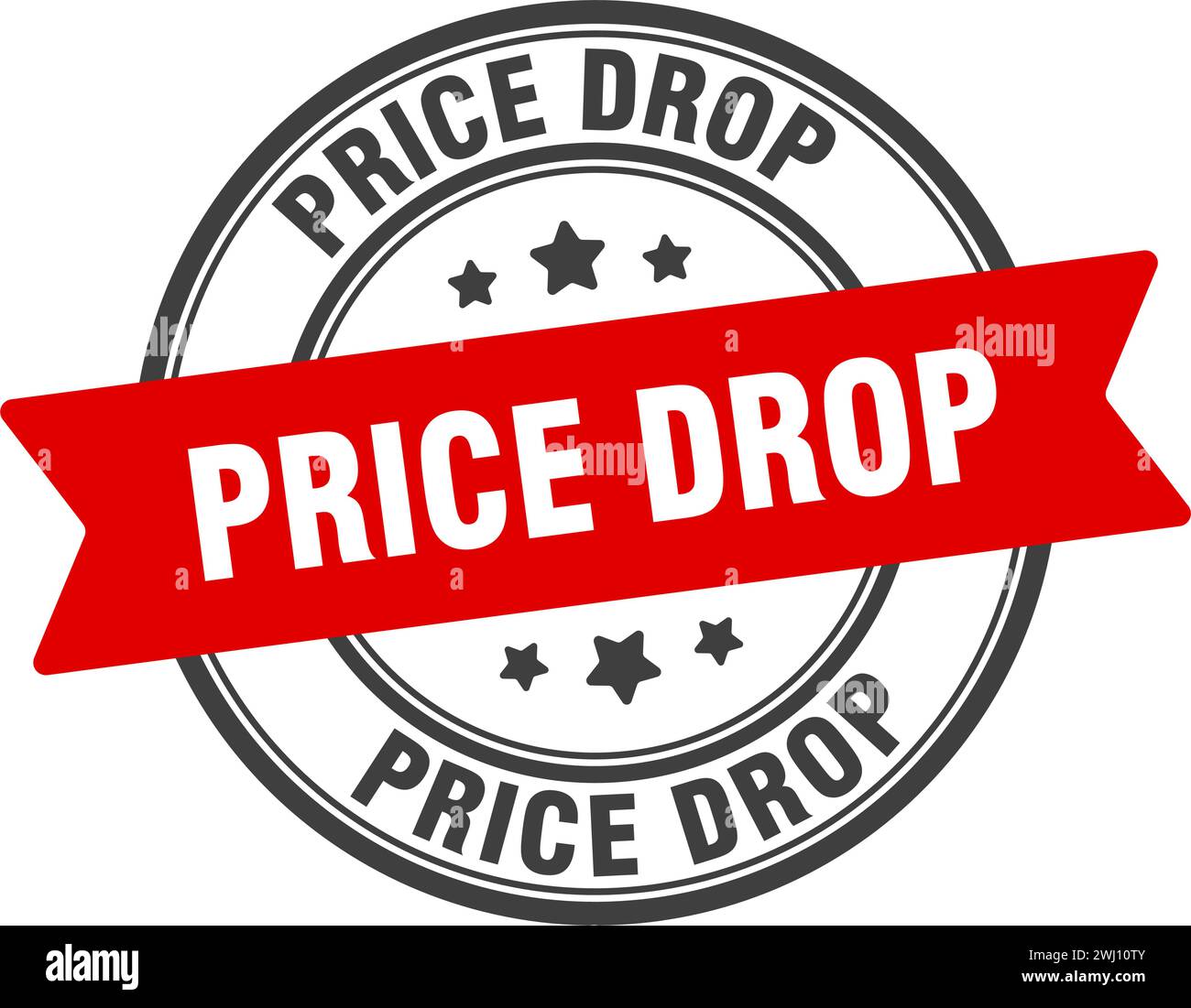 price drop stamp. price drop round sign. label on transparent ...
