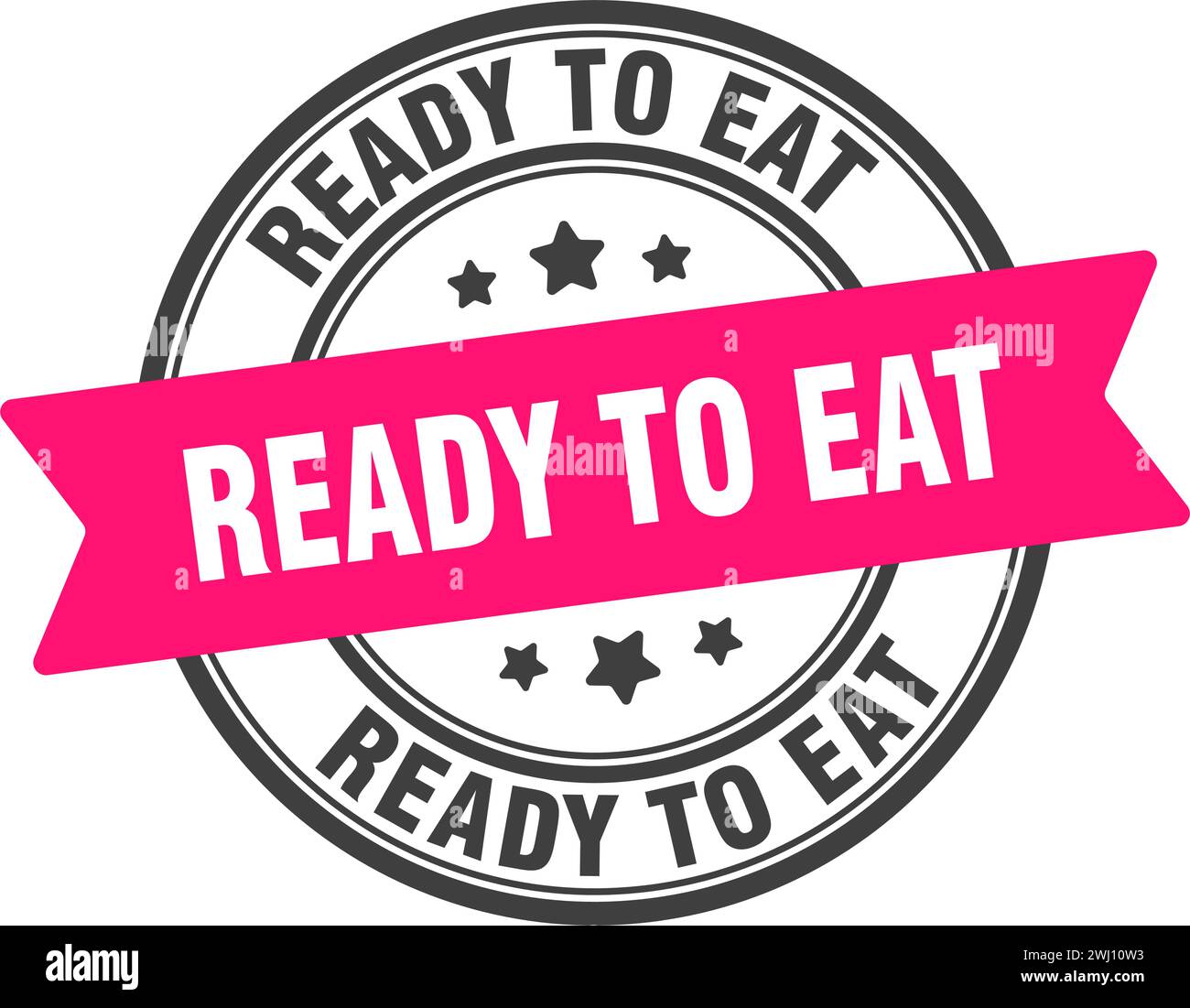 ready to eat stamp. ready to eat round sign. label on transparent ...