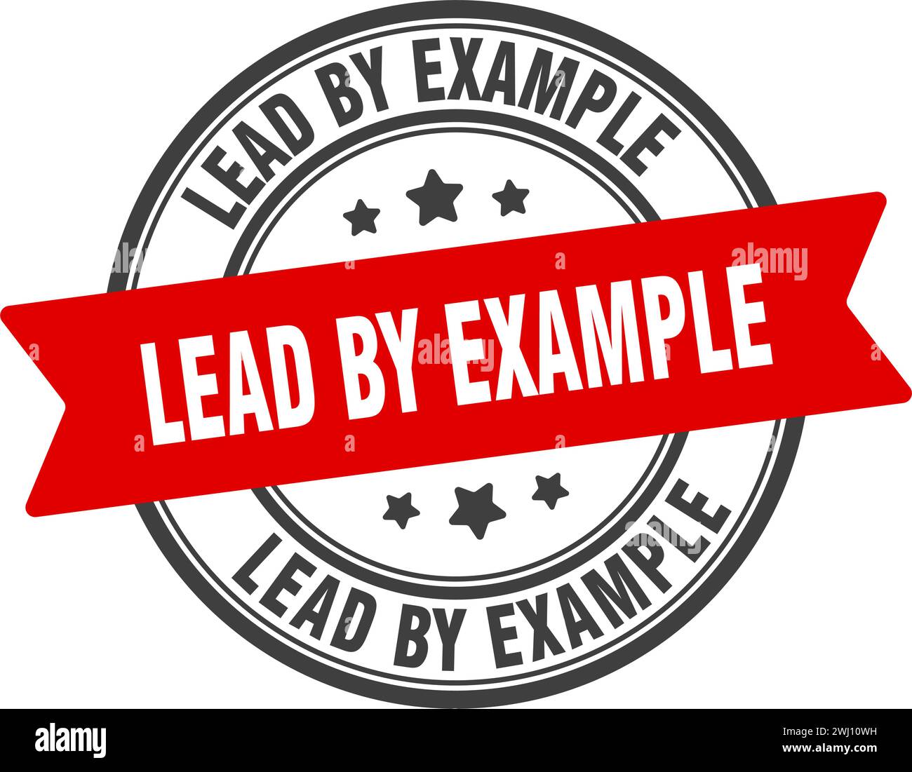 lead by example stamp. lead by example round sign. label on transparent ...