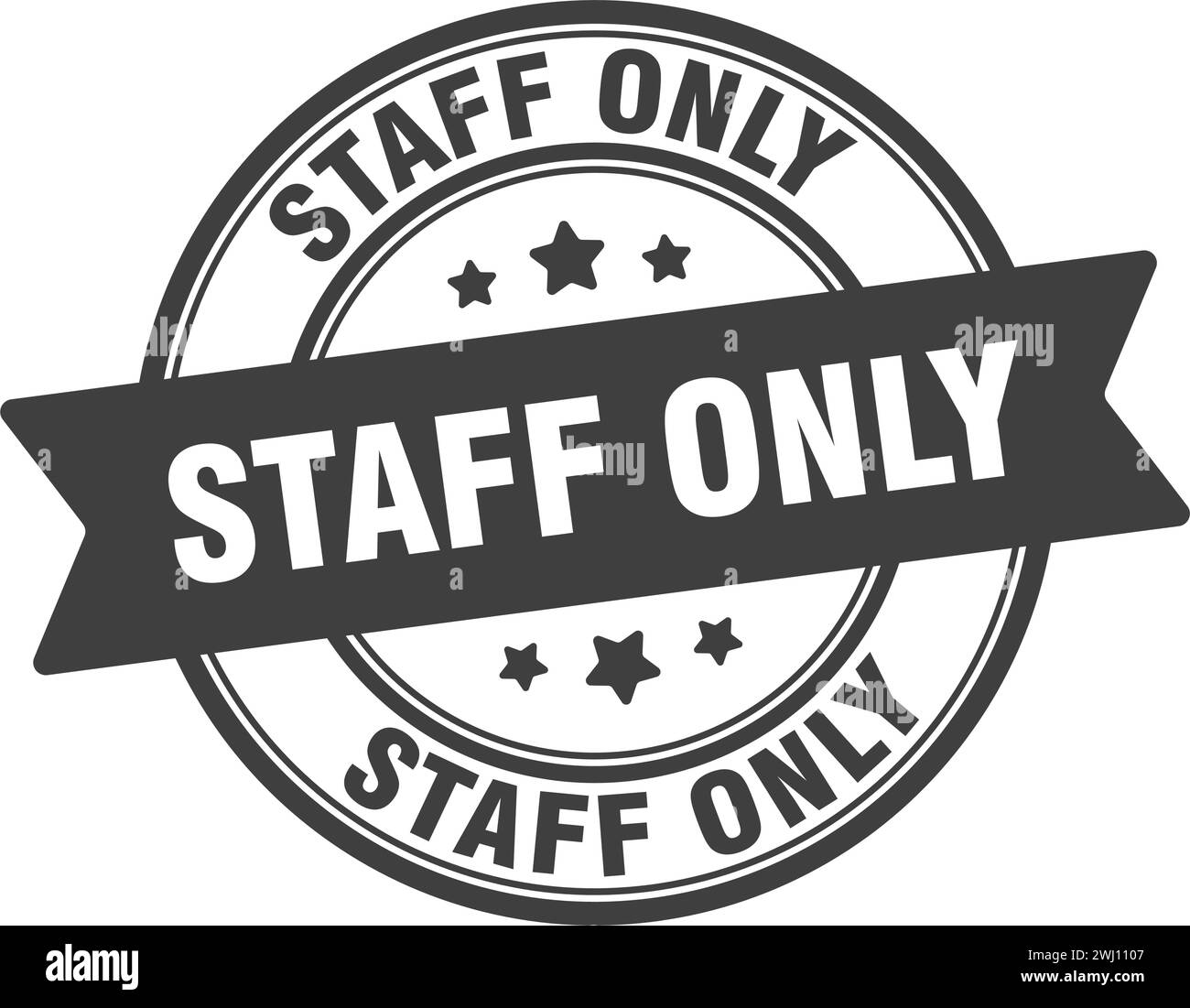 staff only stamp. staff only round sign. label on transparent ...