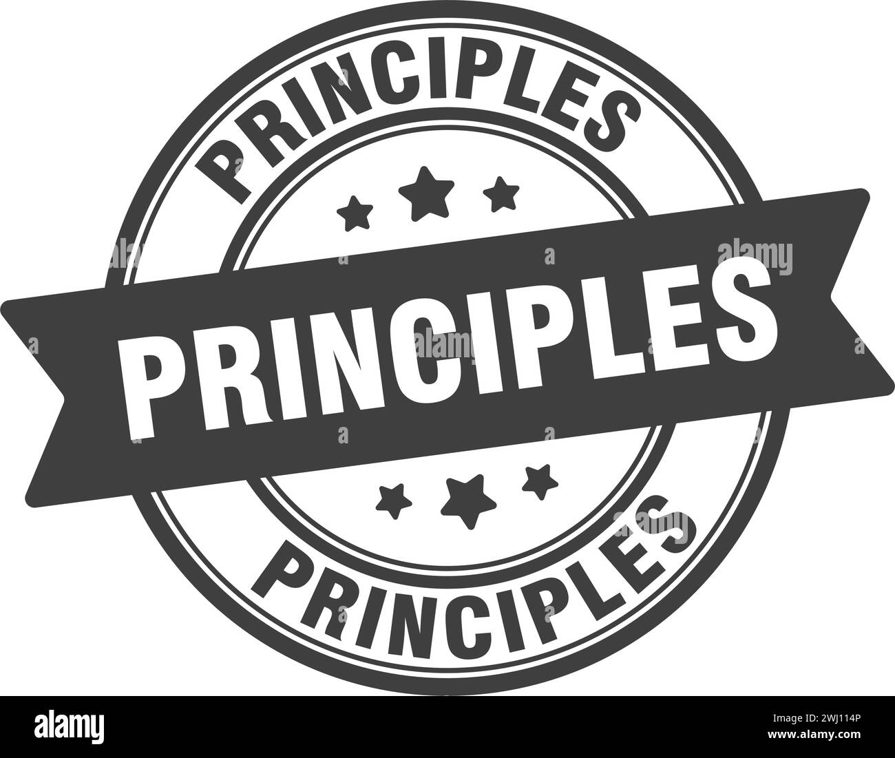 principles stamp. principles round sign. label on transparent ...