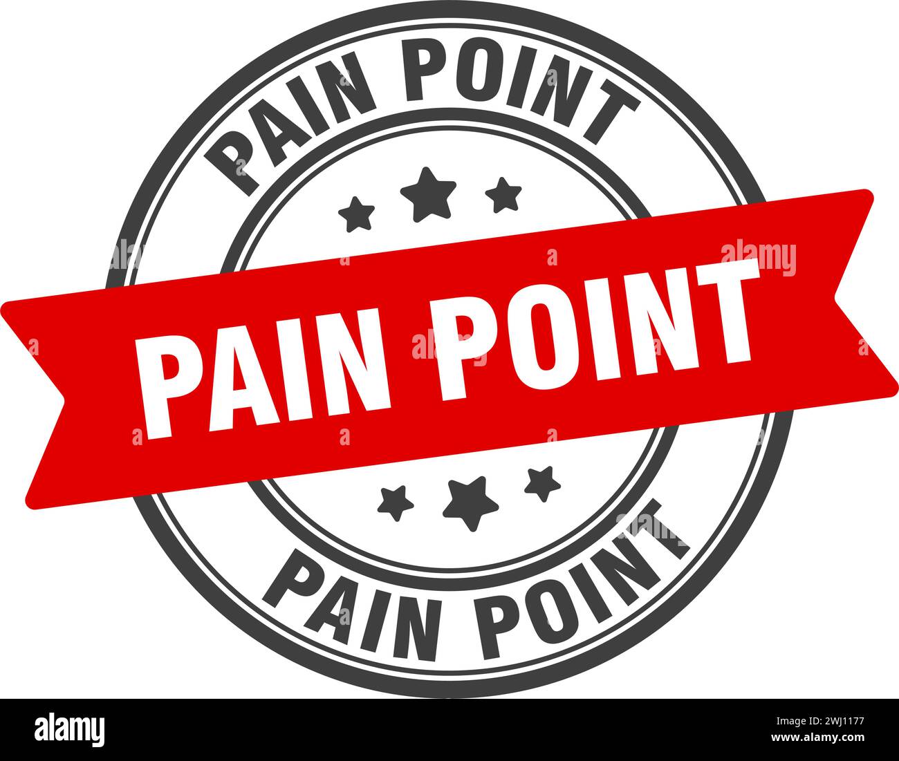 pain point stamp. pain point round sign. label on transparent ...